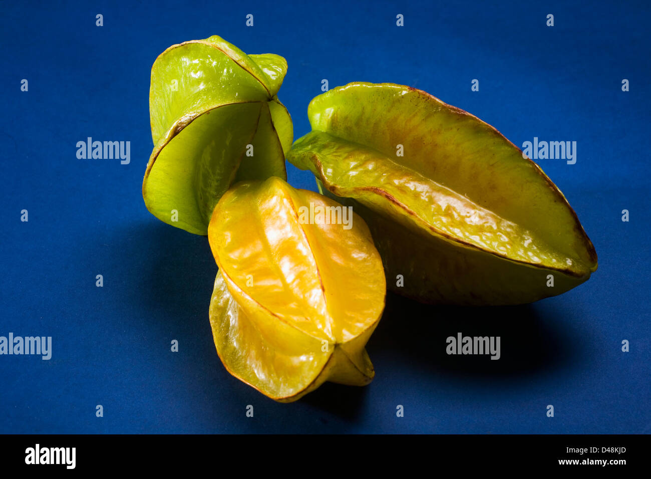 Studio Shot Of Three Starfruit Stock Photo - Alamy