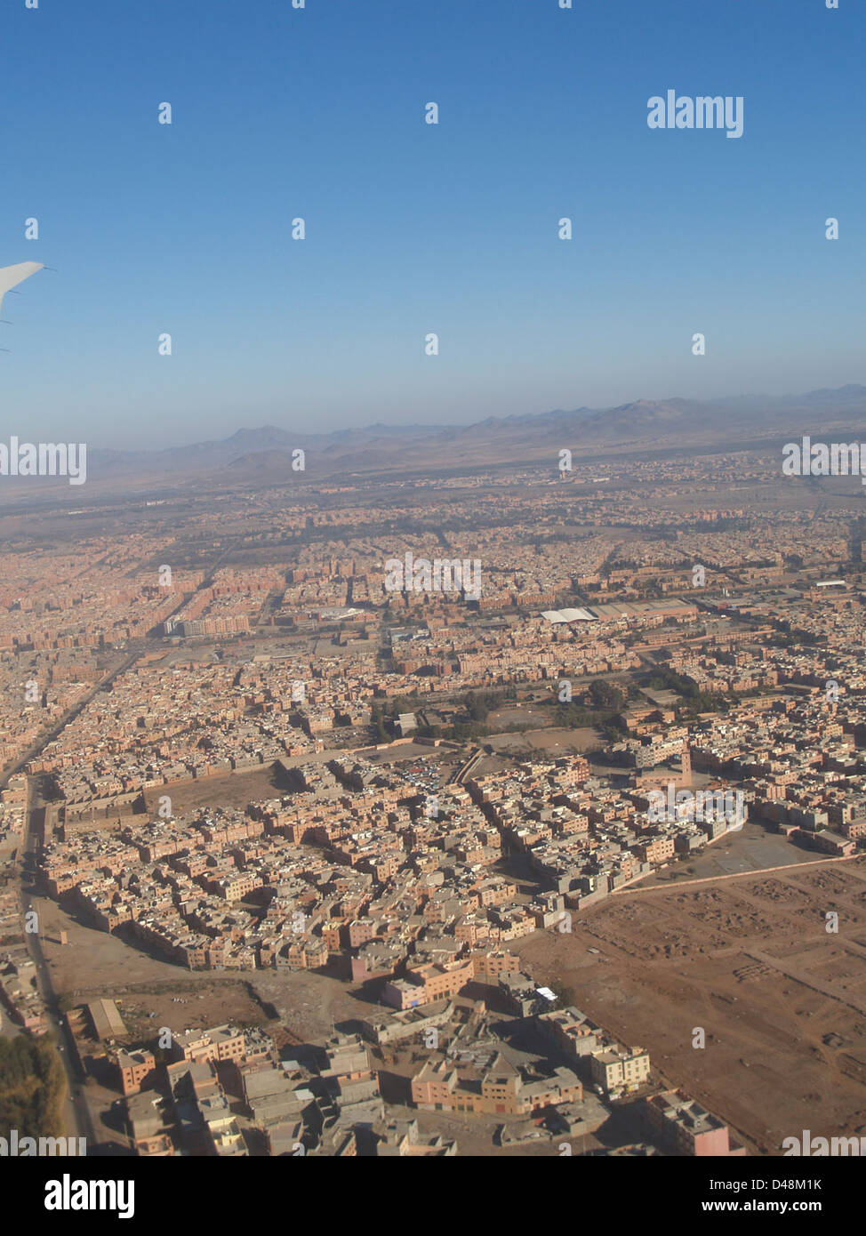 Aerial view of Marrakech, Morocco, showcasing urban architecture with ...