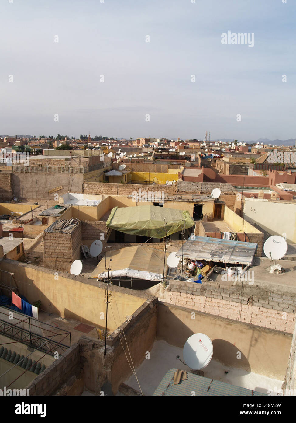 The rooftops of Marrakech in Morocco, commonly referred to as Al ...