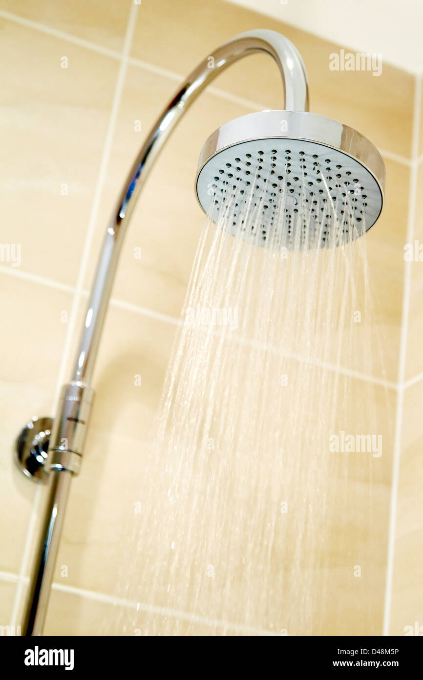Shower with running water Stock Photo - Alamy