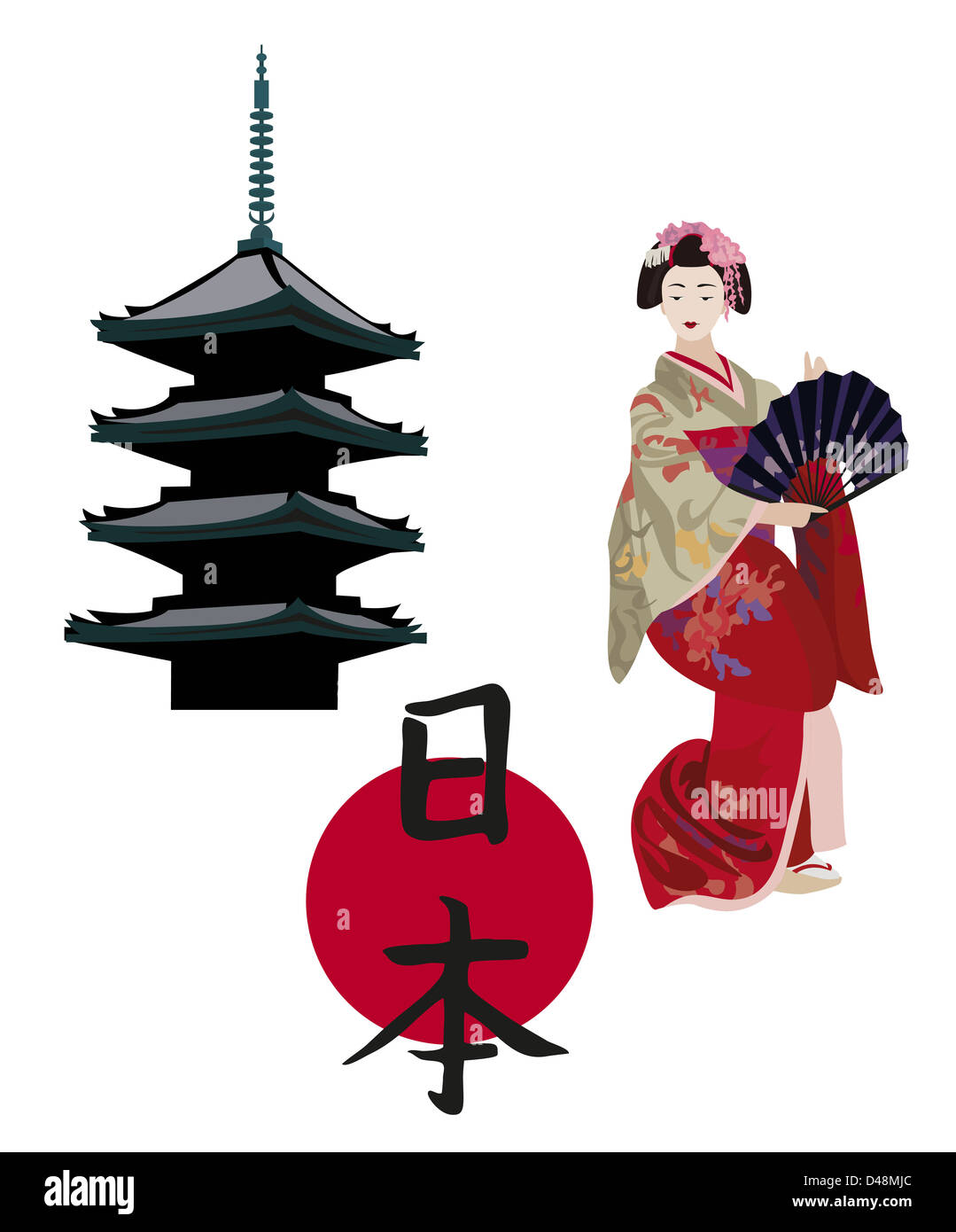 Geisha writing letter japan hi-res stock photography and images - Alamy