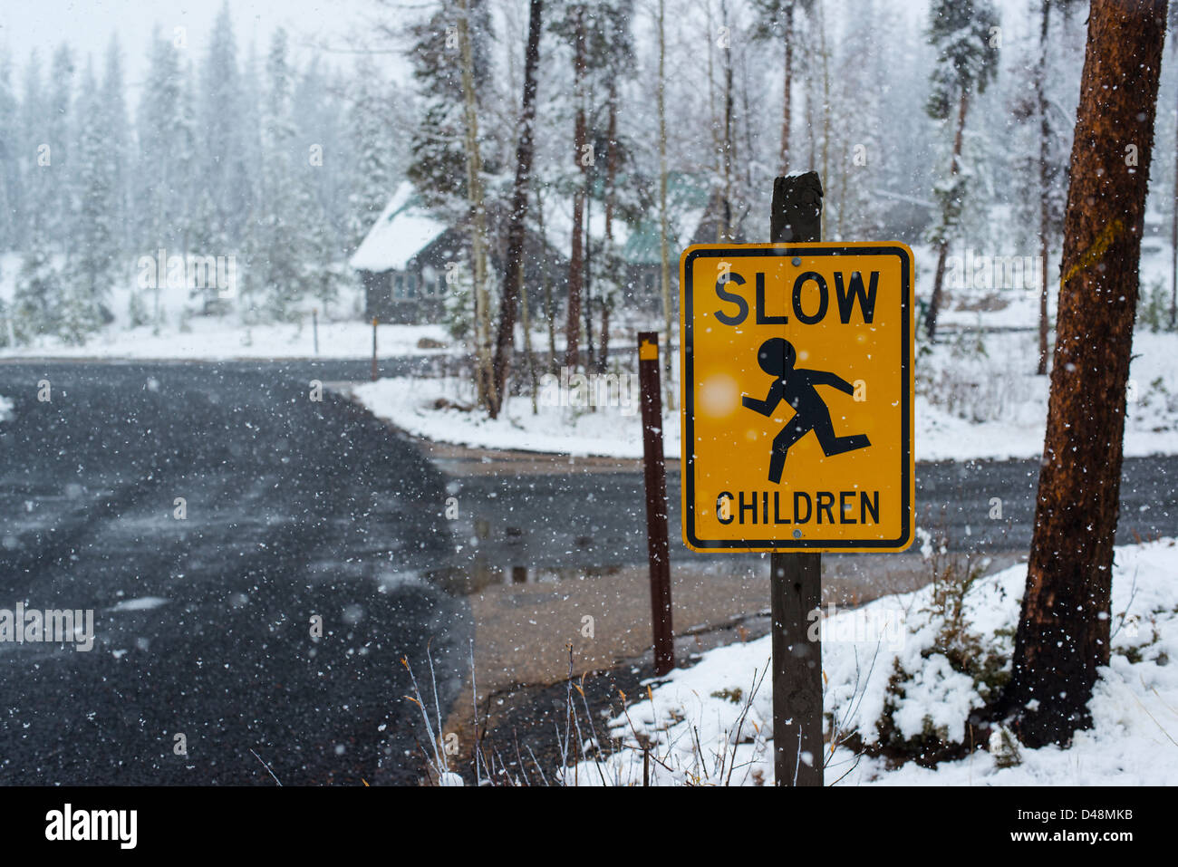 Slow children playing sign hi-res stock photography and images - Alamy