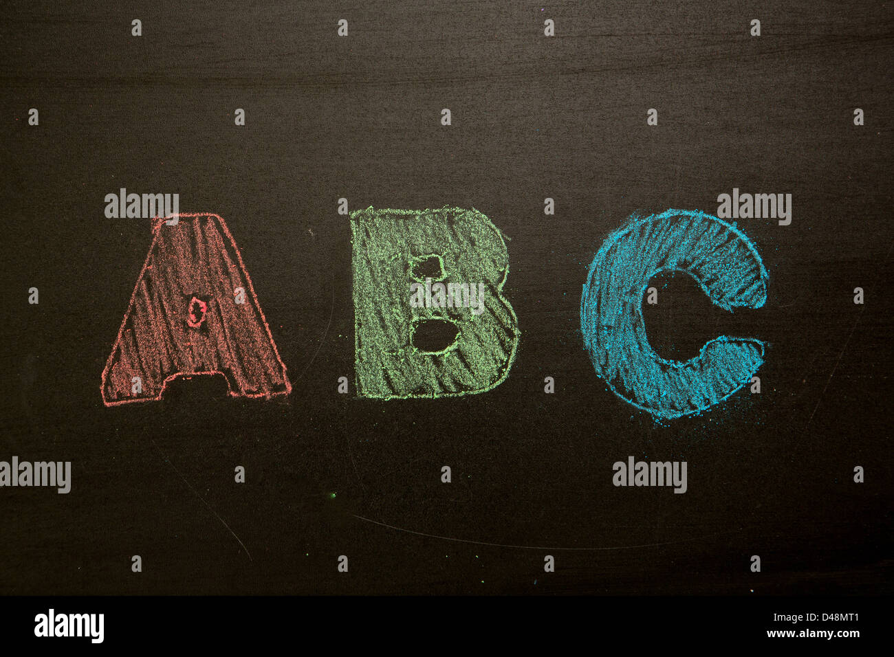 Abc chalk on blackboard hi-res stock photography and images - Alamy