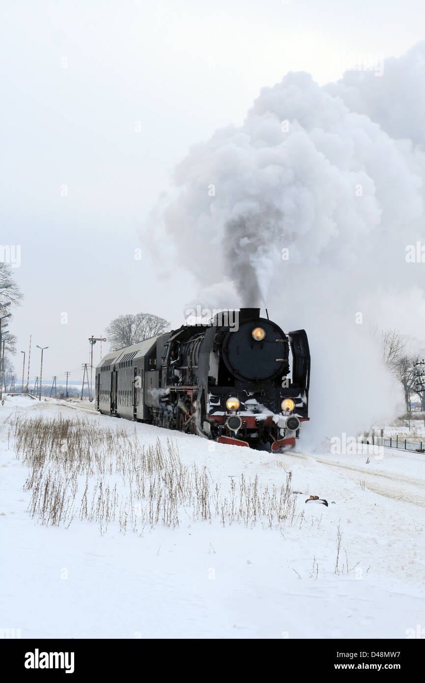 Old retro steam train Stock Photo - Alamy