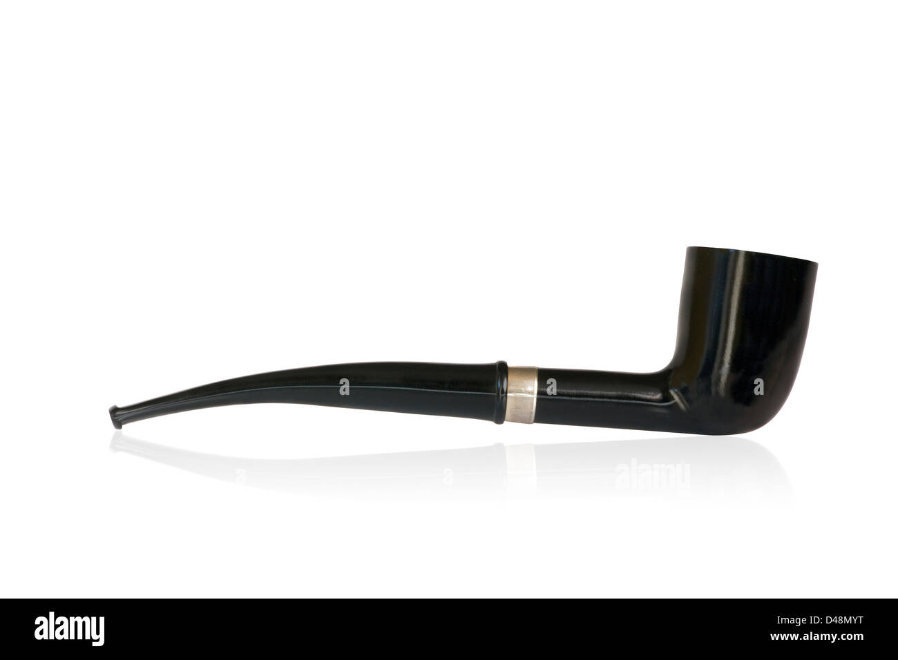 Black french smoking pipe on a white background with clipping path ...