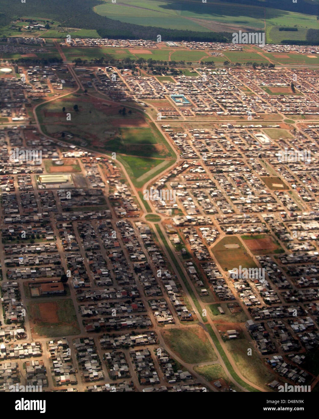 Aerial view of the cities São Paulo and Brasília in Brazil, captured in ...