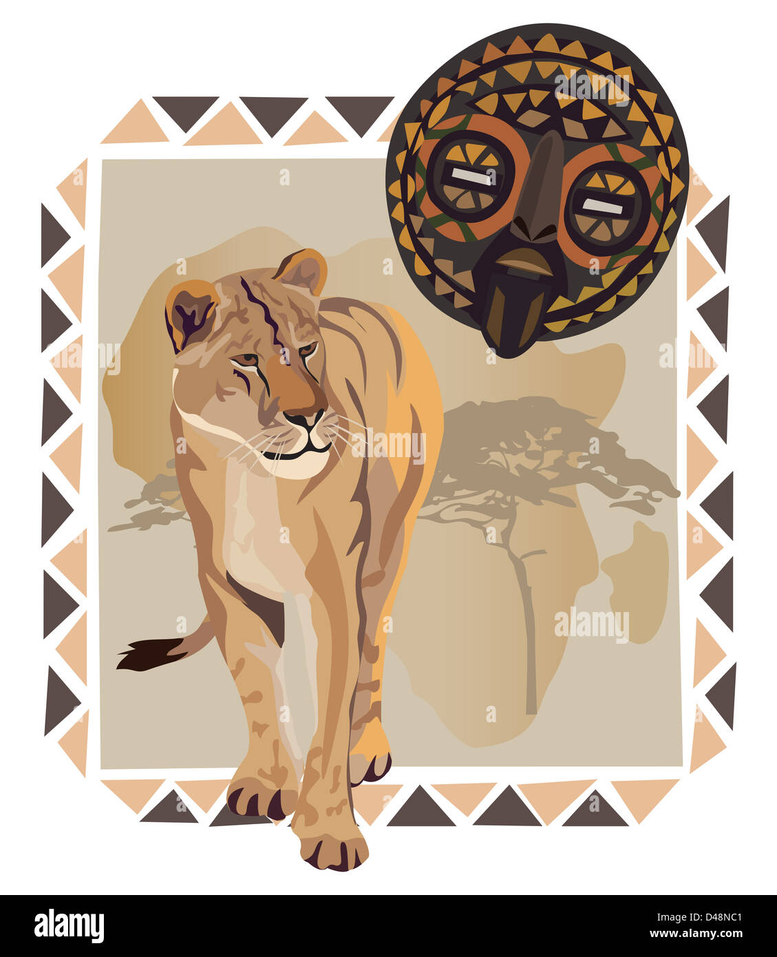 African Tribal Lion Mask