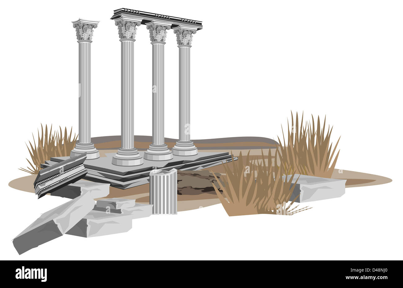 Antique temple illustration, isolated on white background Stock Photo ...