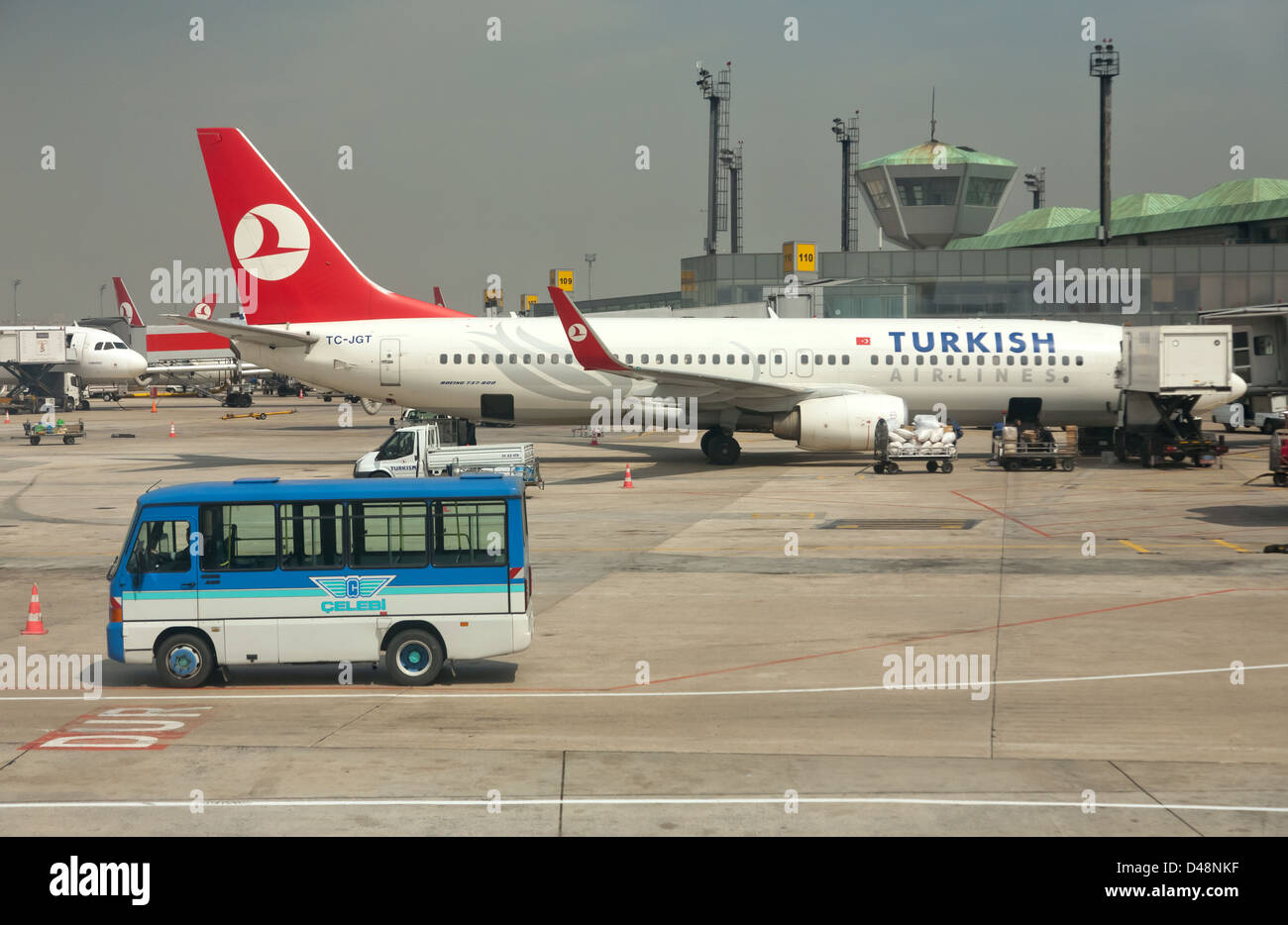 Istanbul, Turkey, Ataturk International Airport, aircraft of Turkish ...