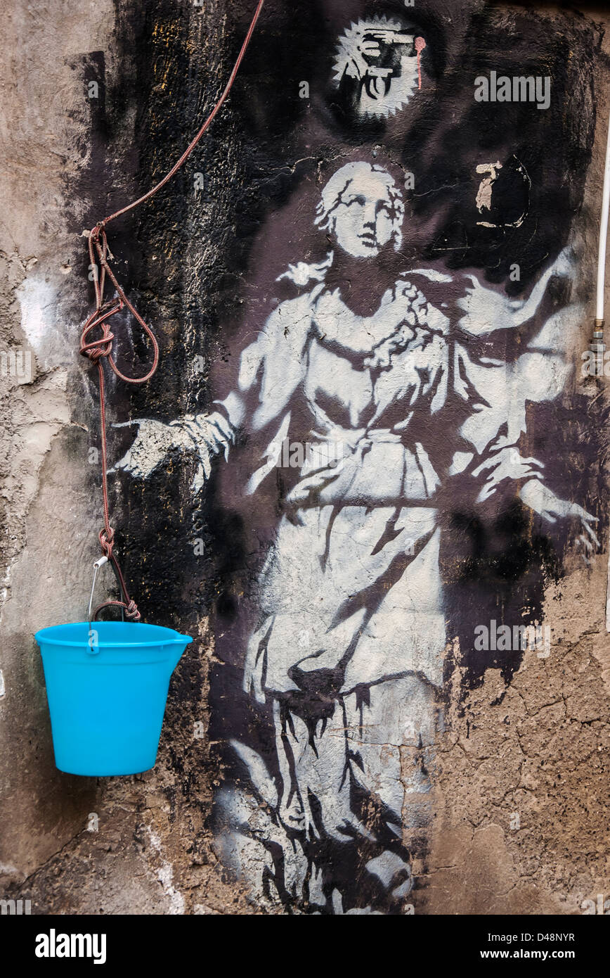 mural in downtown naples, italy Stock Photo - Alamy