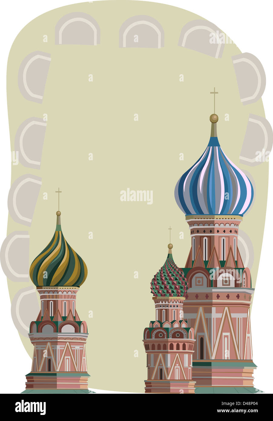 Frame illustration with Kremlin towers, isolated on white Stock Photo ...