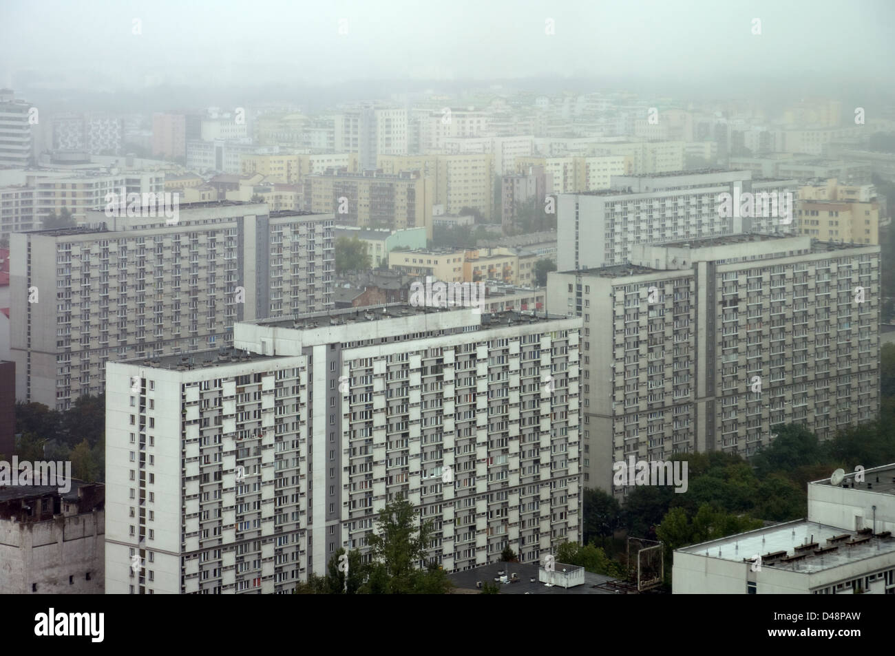 Warsaw, Poland, prefabricated buildings in the city center Stock Photo ...
