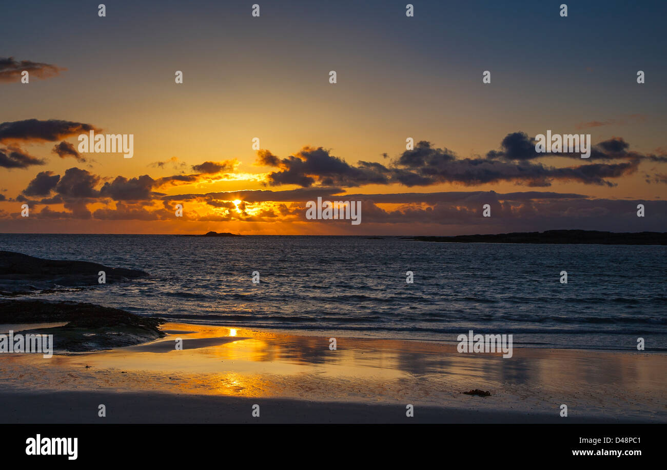 Sunset at Sanna Bay, Ardnamurchan, Highlands, Scotland uk Stock Photo ...