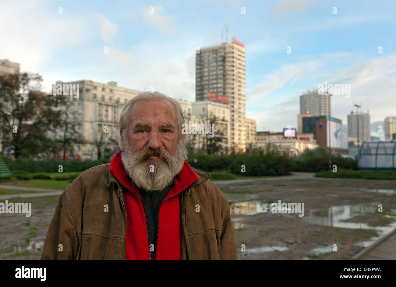 Warsaw, Poland, a homeless man in downtown Stock Photo - Alamy