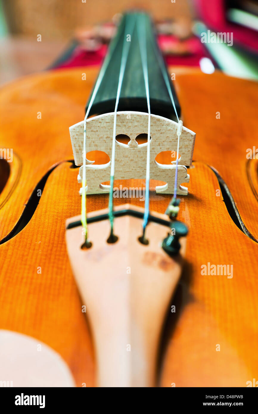 Detail of a beautiful violin Stock Photo - Alamy