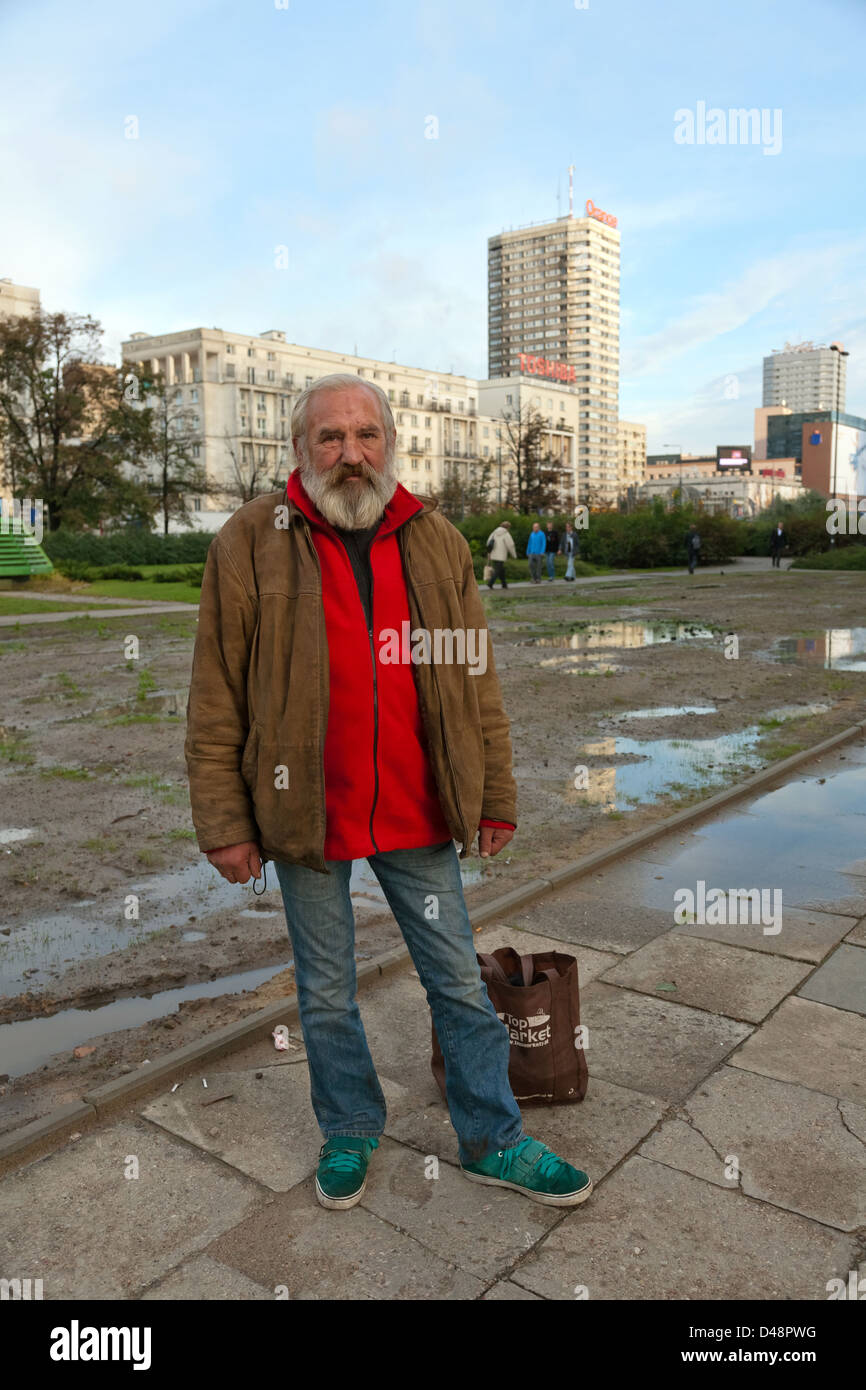 Warsaw, Poland, a homeless man in downtown Stock Photo - Alamy