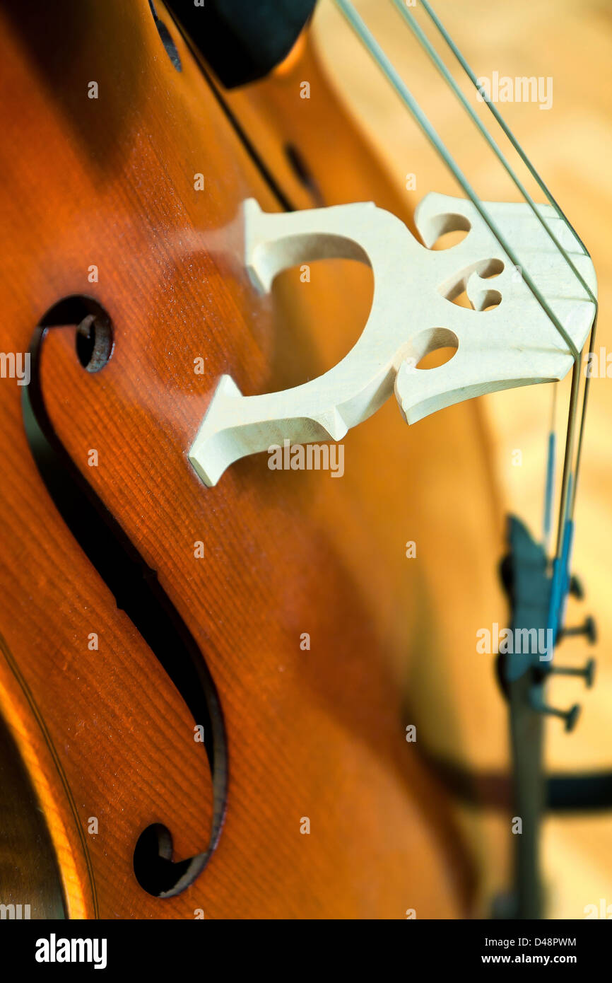 Detail of a beautiful cello Stock Photo - Alamy