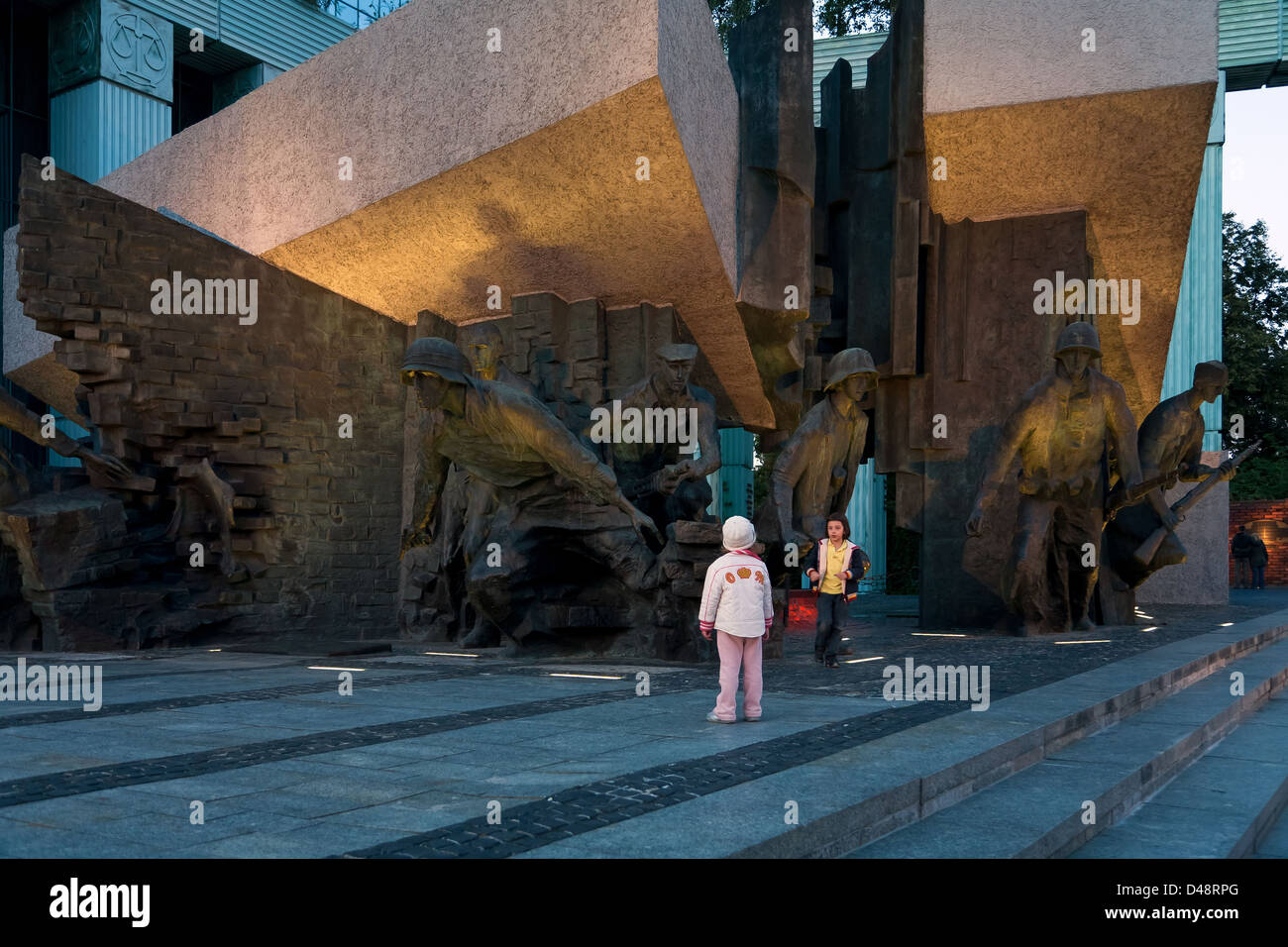 Warsaw, Poland, on children at the Warsaw Uprising Monument Square ...