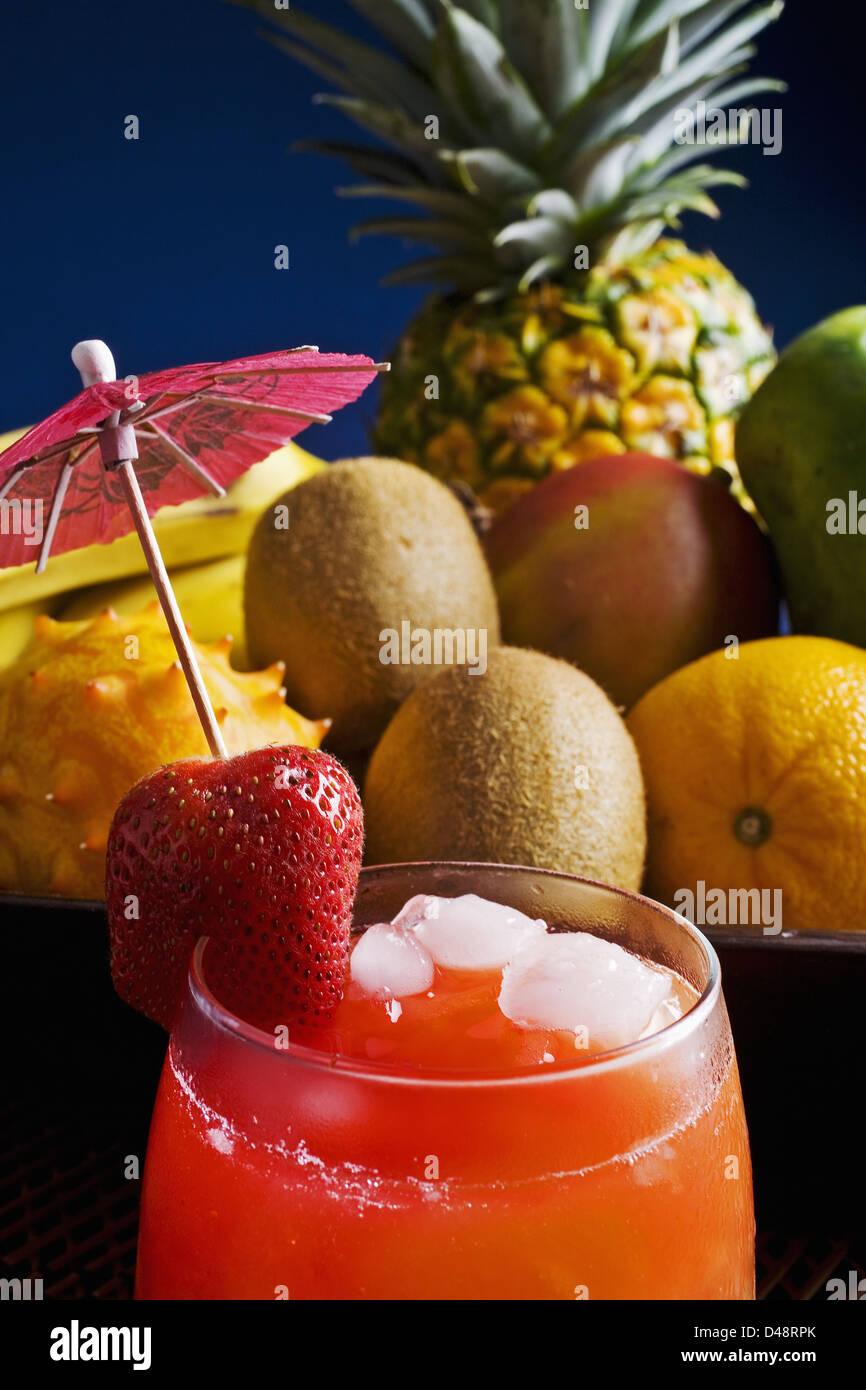 Close-Up Of An Exotic Tropical Drink Stock Photo - Alamy