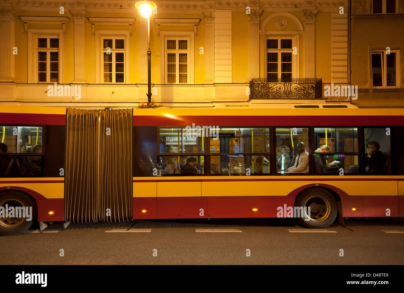 Warsaw, Poland, bus at the street Nowy Swiat Stock Photo - Alamy