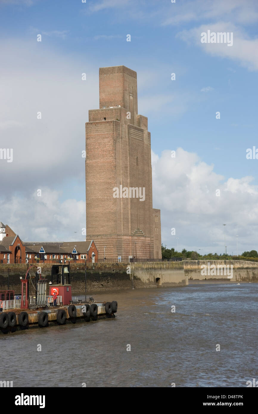 Mersey Tunnel Ventilation Shaft Building in Birkenhead and Mersey River ...
