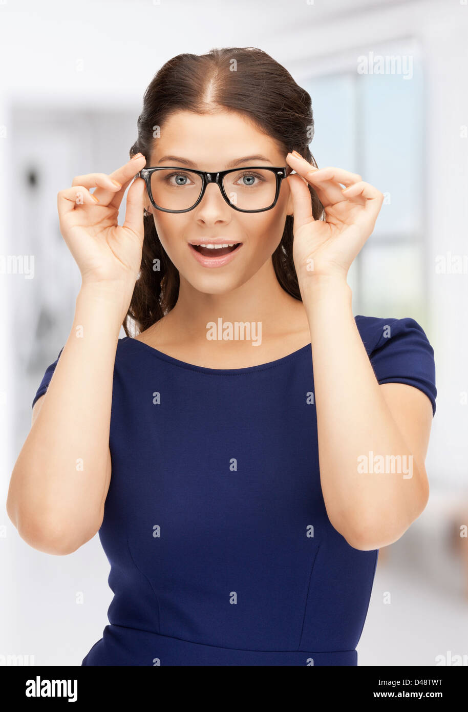 lovely woman in spectacles Stock Photo - Alamy