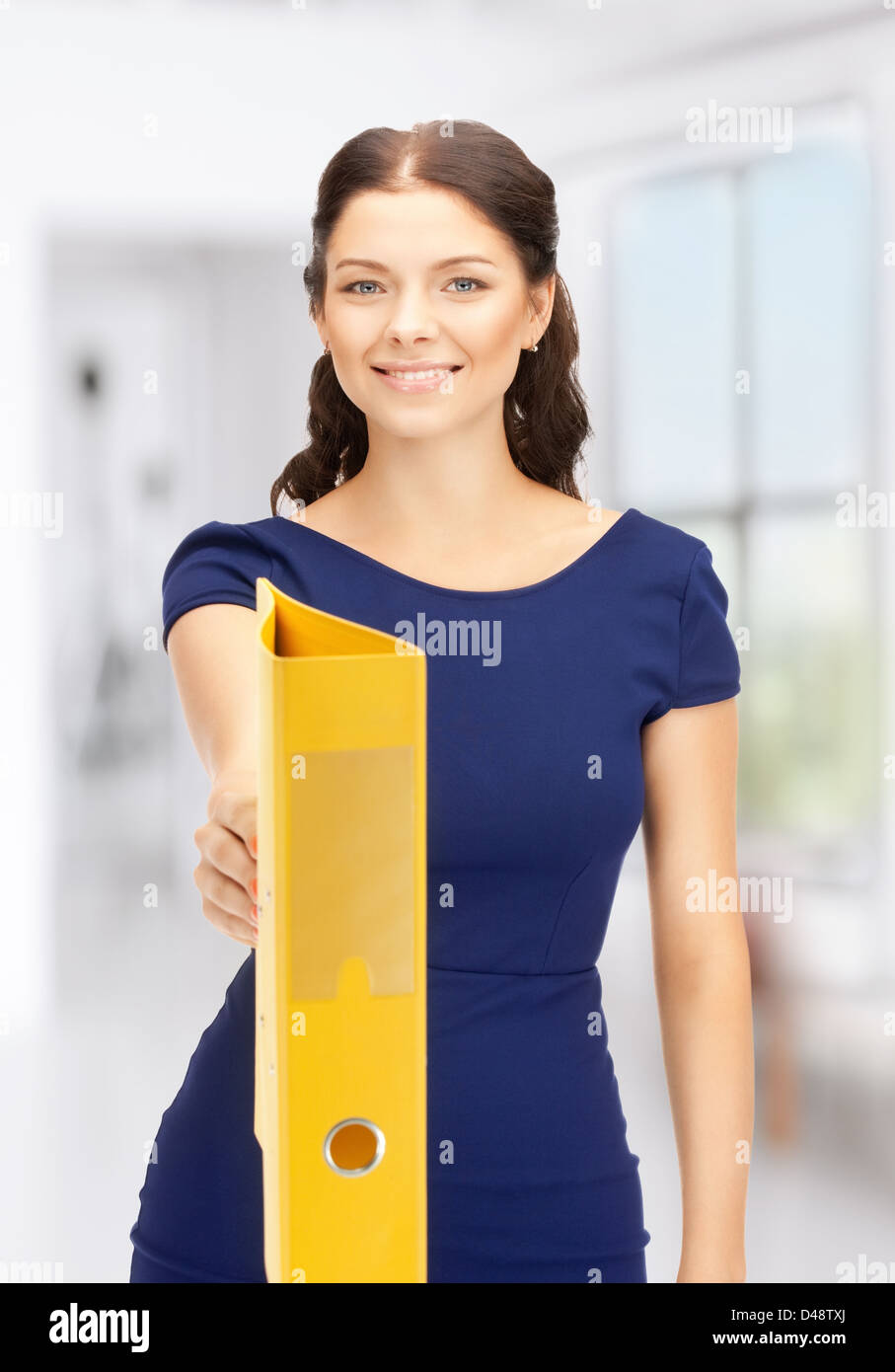 woman with folders Stock Photo - Alamy