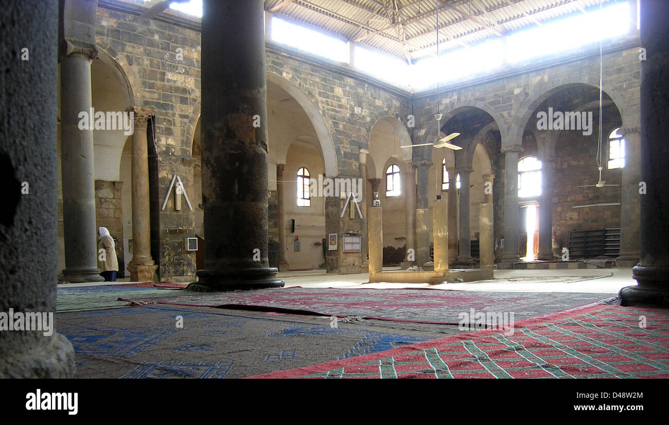 The Mosque of Umar in Bosra, Syria, is an ancient Islamic structure ...
