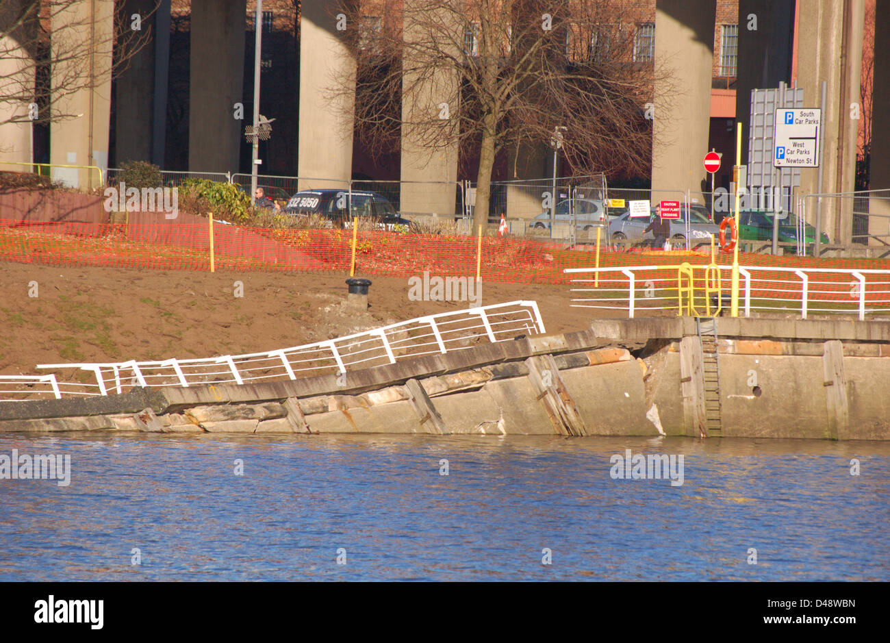 Glasgow, Scotland 2nd March 2012. Recently collapsed section of the ...