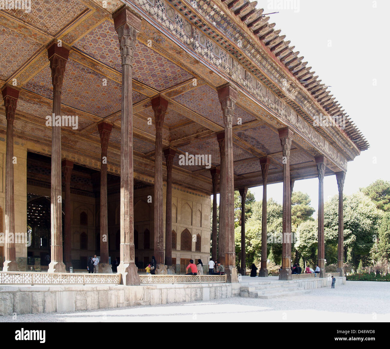 Chehel Sutun, a Persian palace in Isfahan, Iran, is renowned for its ...