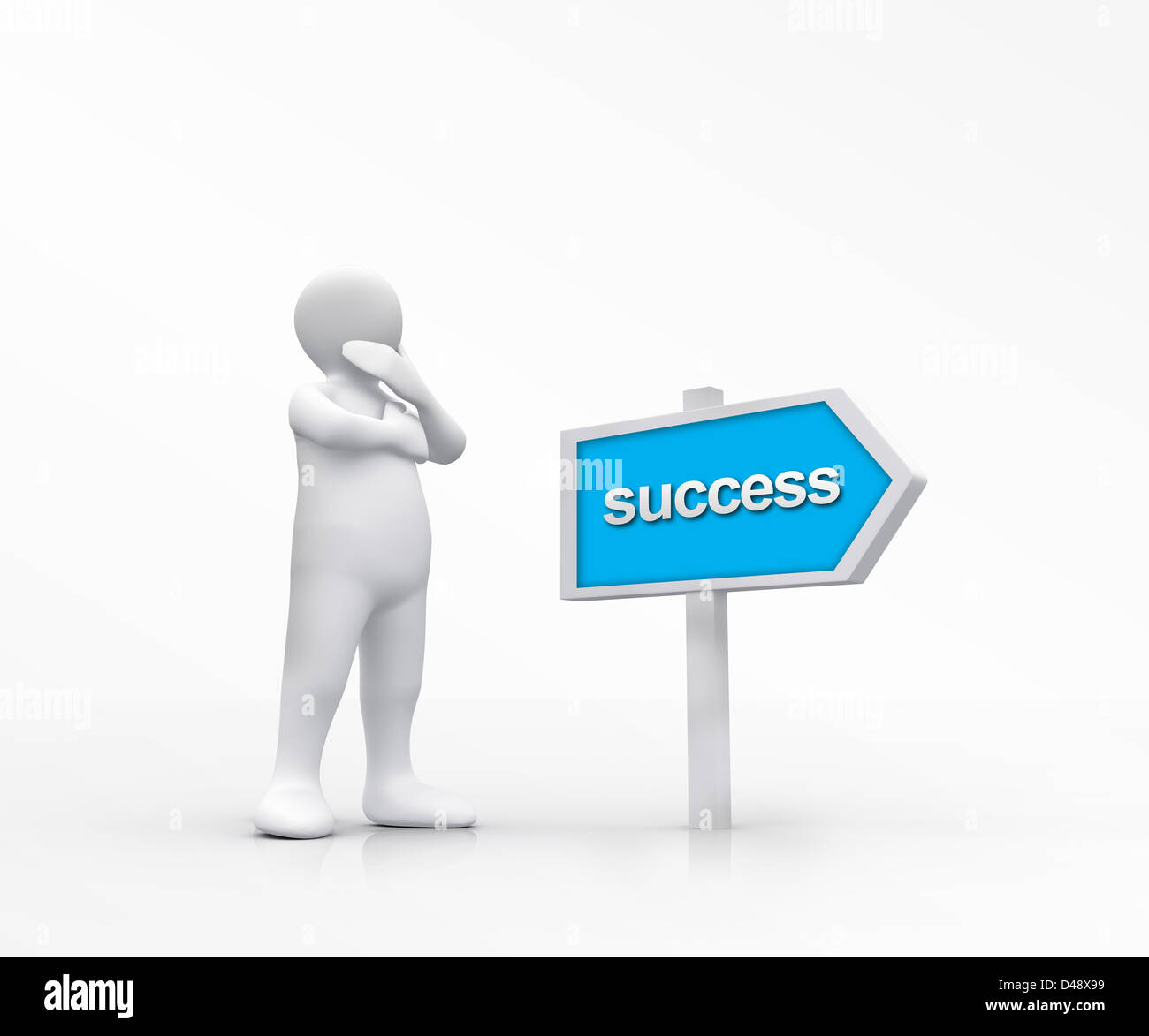 White figure choosing the road to success Stock Photo - Alamy