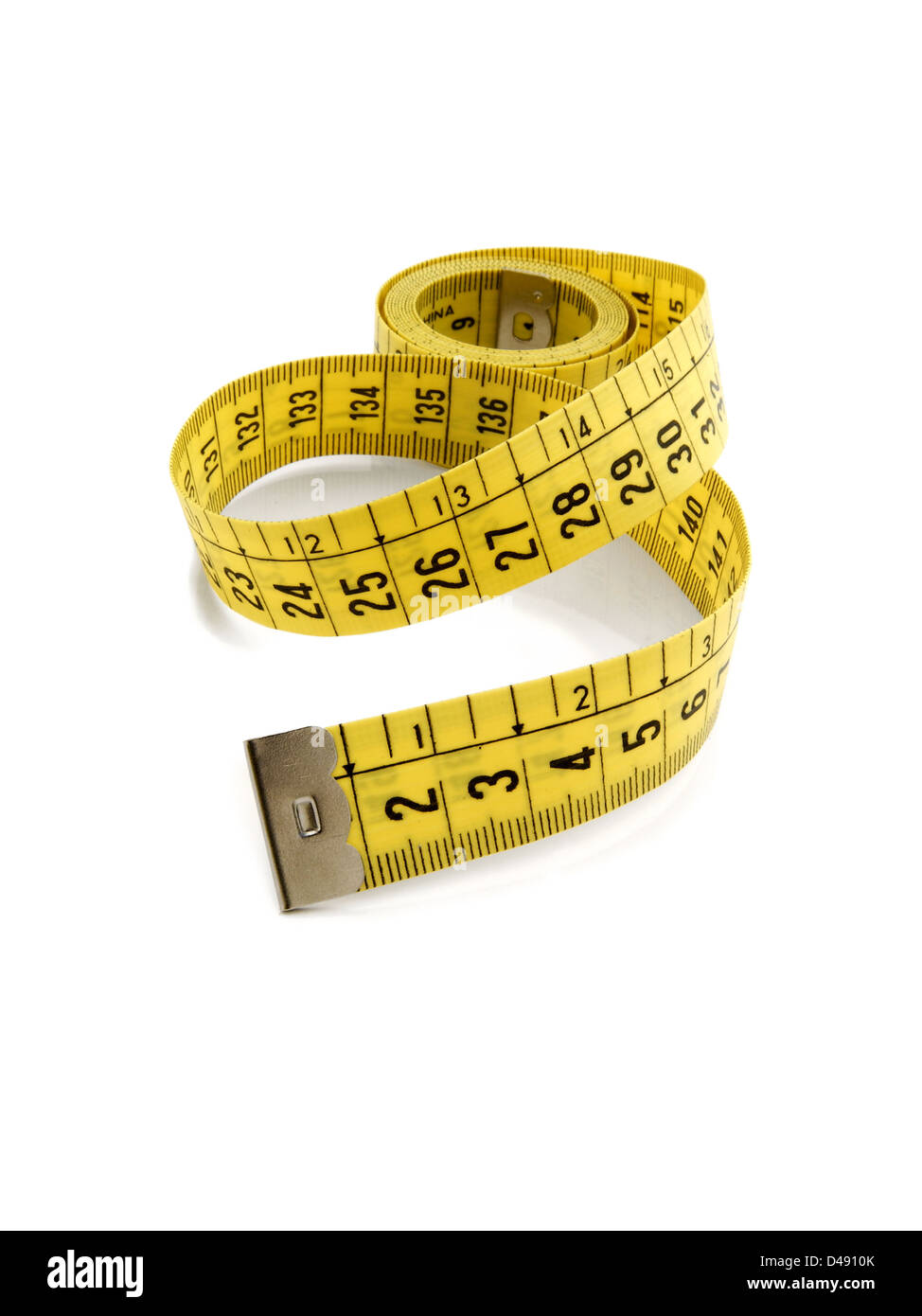 Centimeter of fabric to stitch on a white background Stock Photo - Alamy