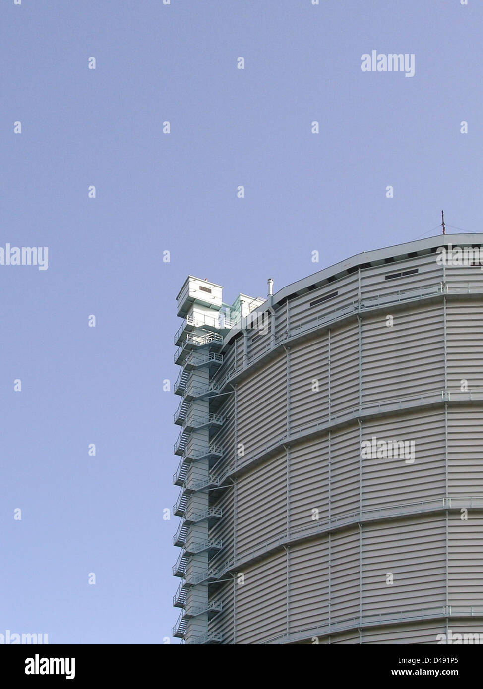 The Valby Gastank, an industrial structure in Copenhagen, Denmark ...