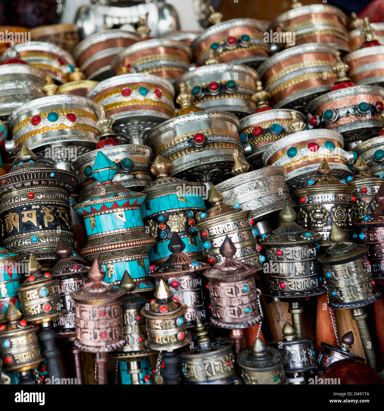 Ornate and colourful traditional chinese items;Lhasa xizang china Stock ...