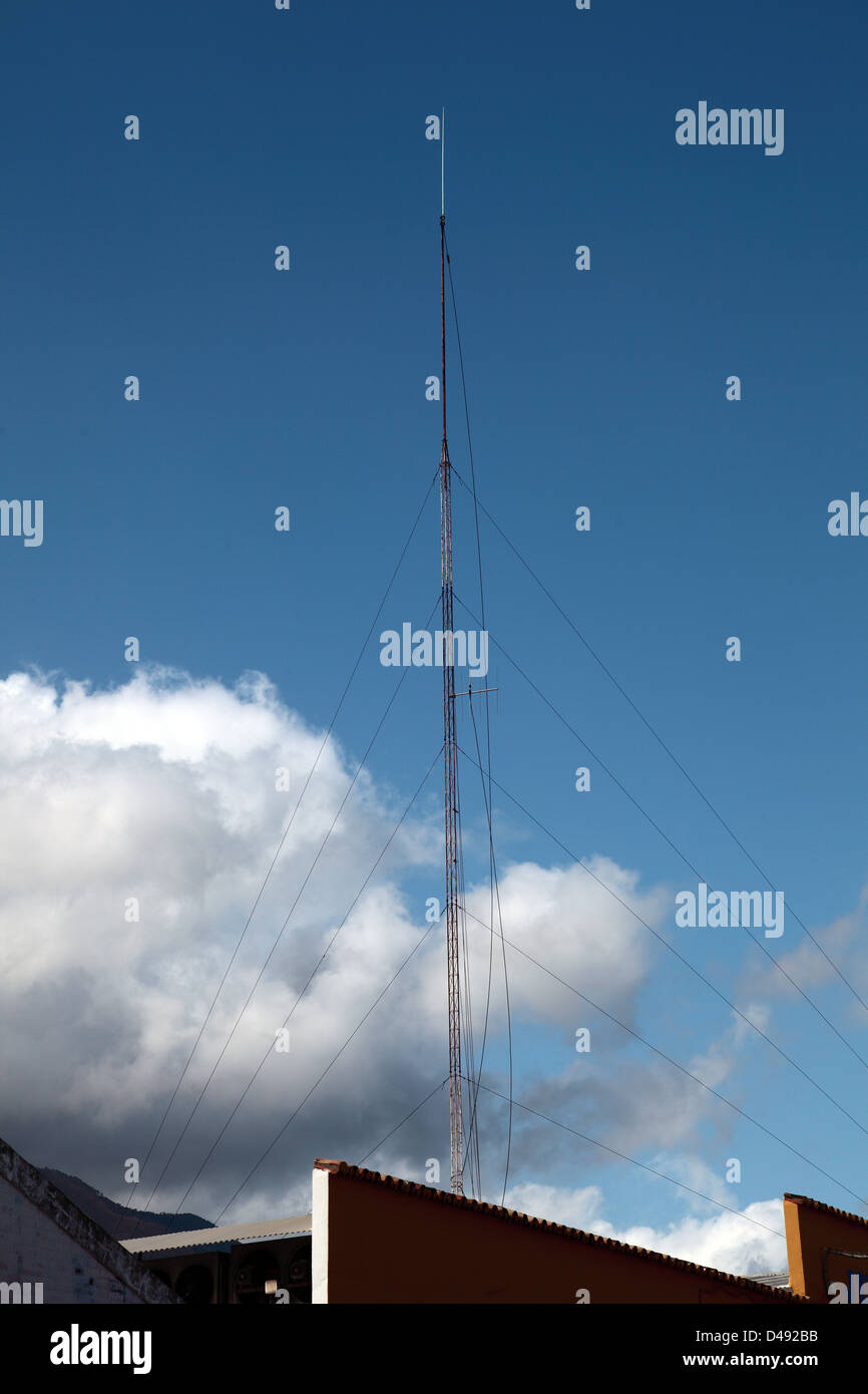 Radio aerial on roof top Stock Photo - Alamy