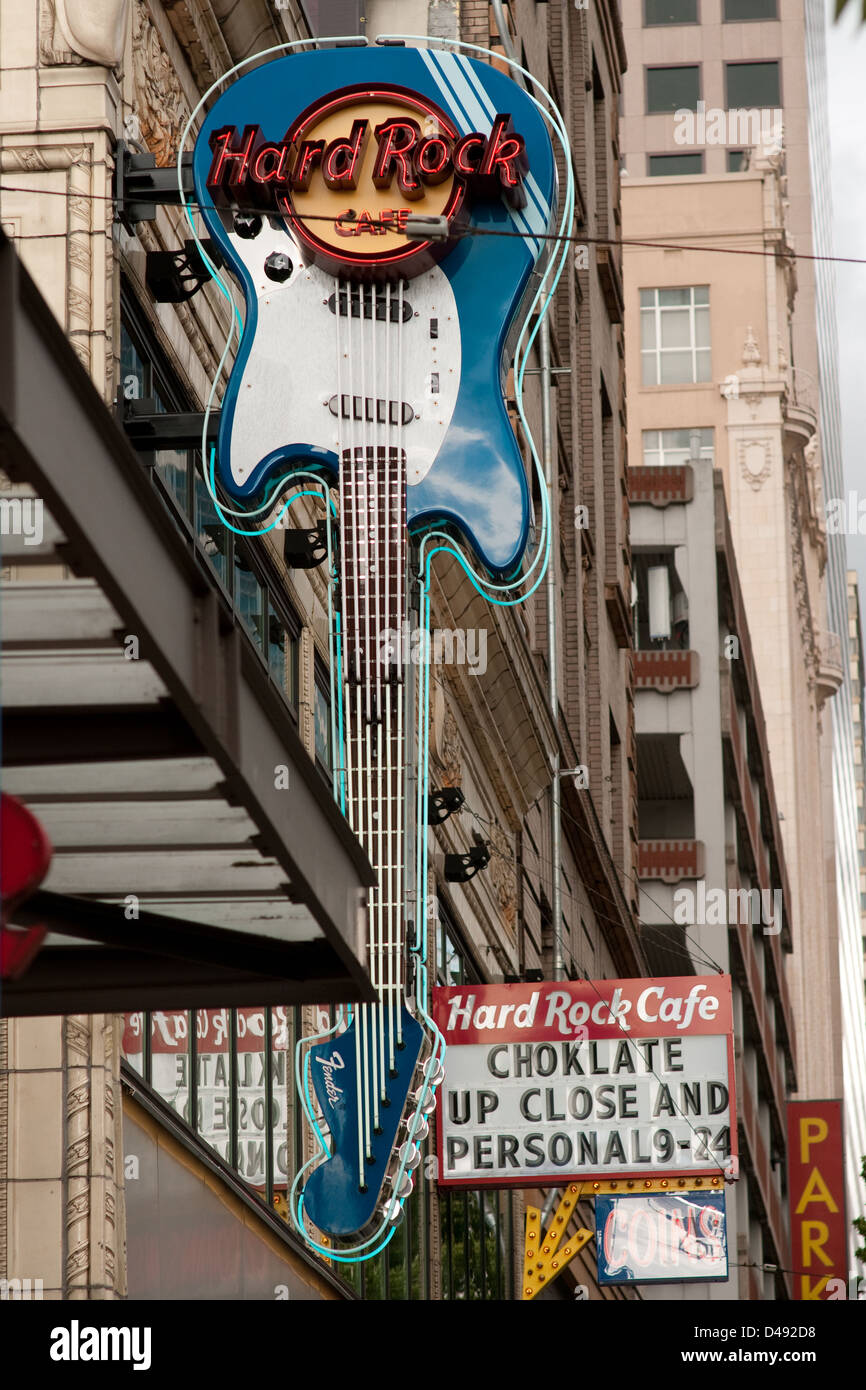 Seattle, USA, Hard Rock Cafe at Pike Place Market Stock Photo - Alamy