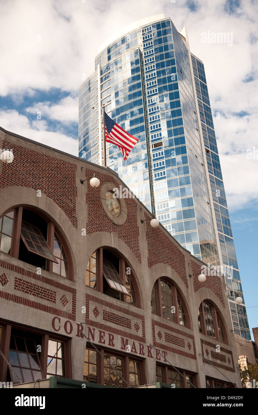Seattle, USA, Corner Market in Pike Place Market Stock Photo - Alamy