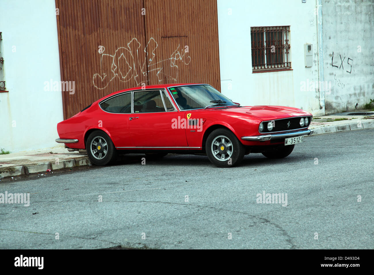 Side view of Ferrari Dino parked at side of road Stock Photo - Alamy