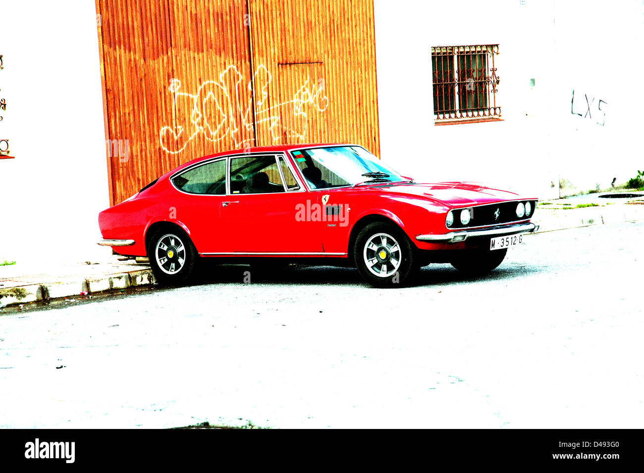 side view HDR image of a red Ferrari Dino sports car Stock Photo - Alamy