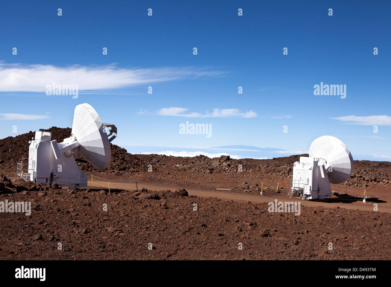 Satellite receivers on Mauna Kea at the Summit of Hawaii's Mauna Kea ...
