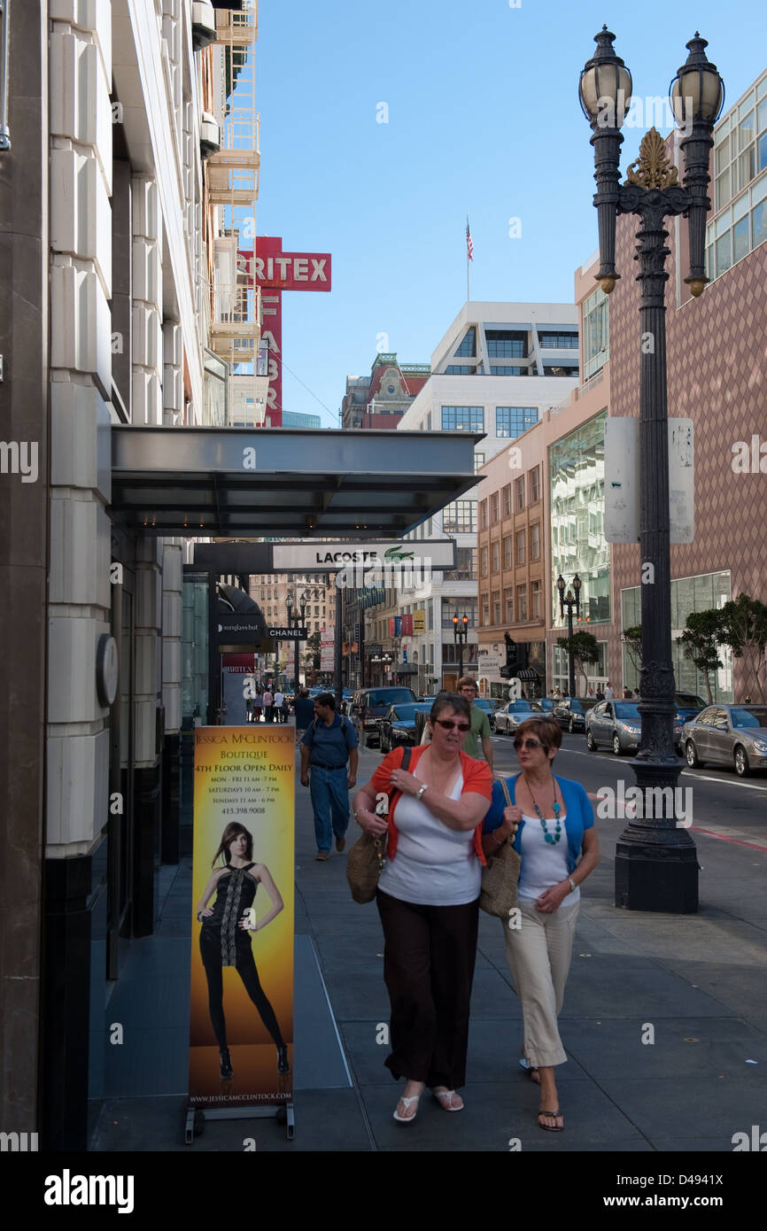 San Francisco, USA, the Geary Street at Union Square Stock Photo - Alamy