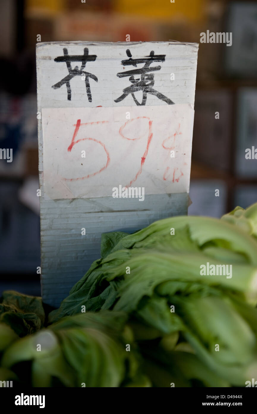 San Francisco, USA, a Chinese price tag in a shop in China Town Stock ...