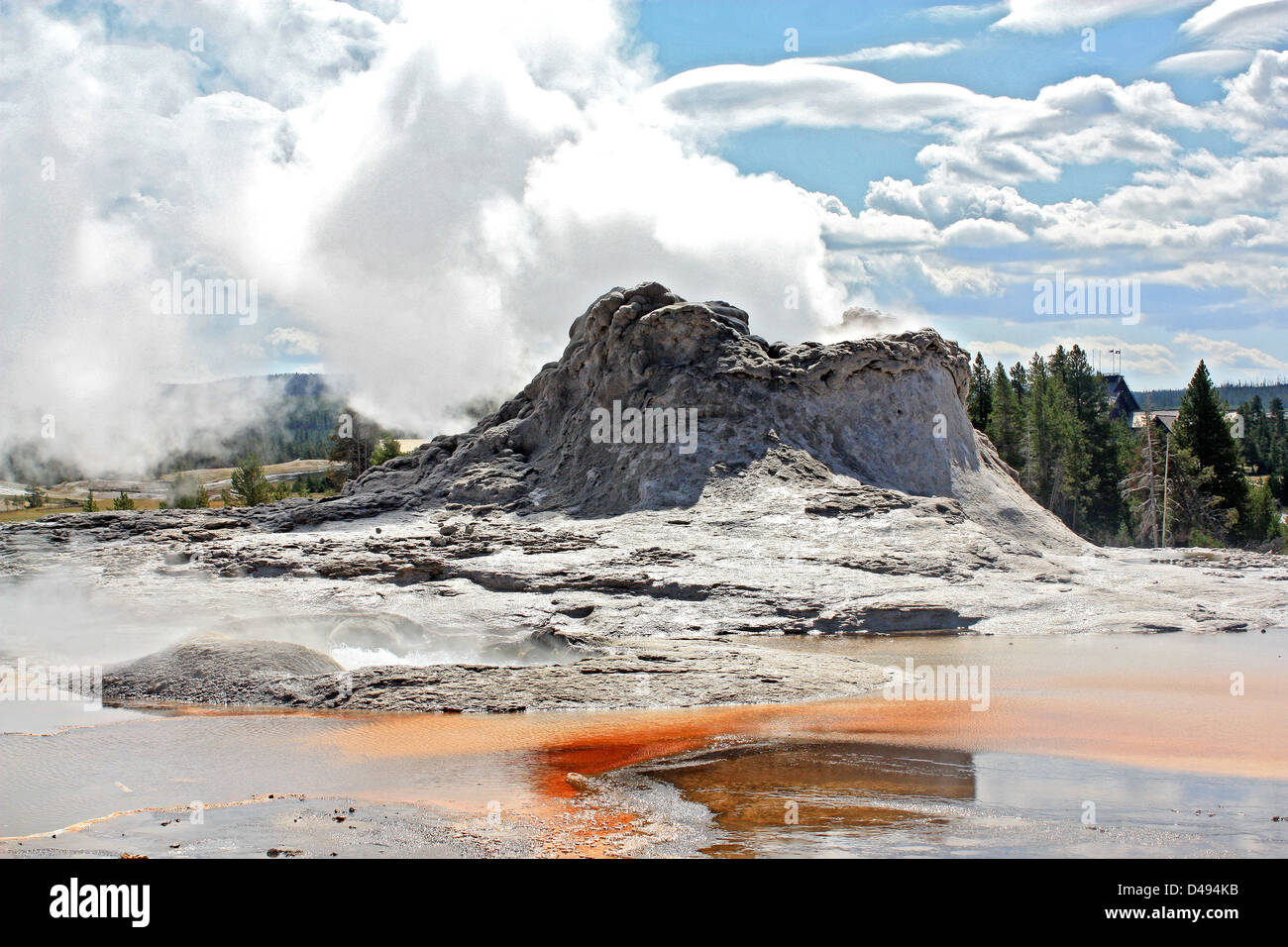 Yellowstone National Park, Castle Geyser, Upper Geyser Basin Stock ...