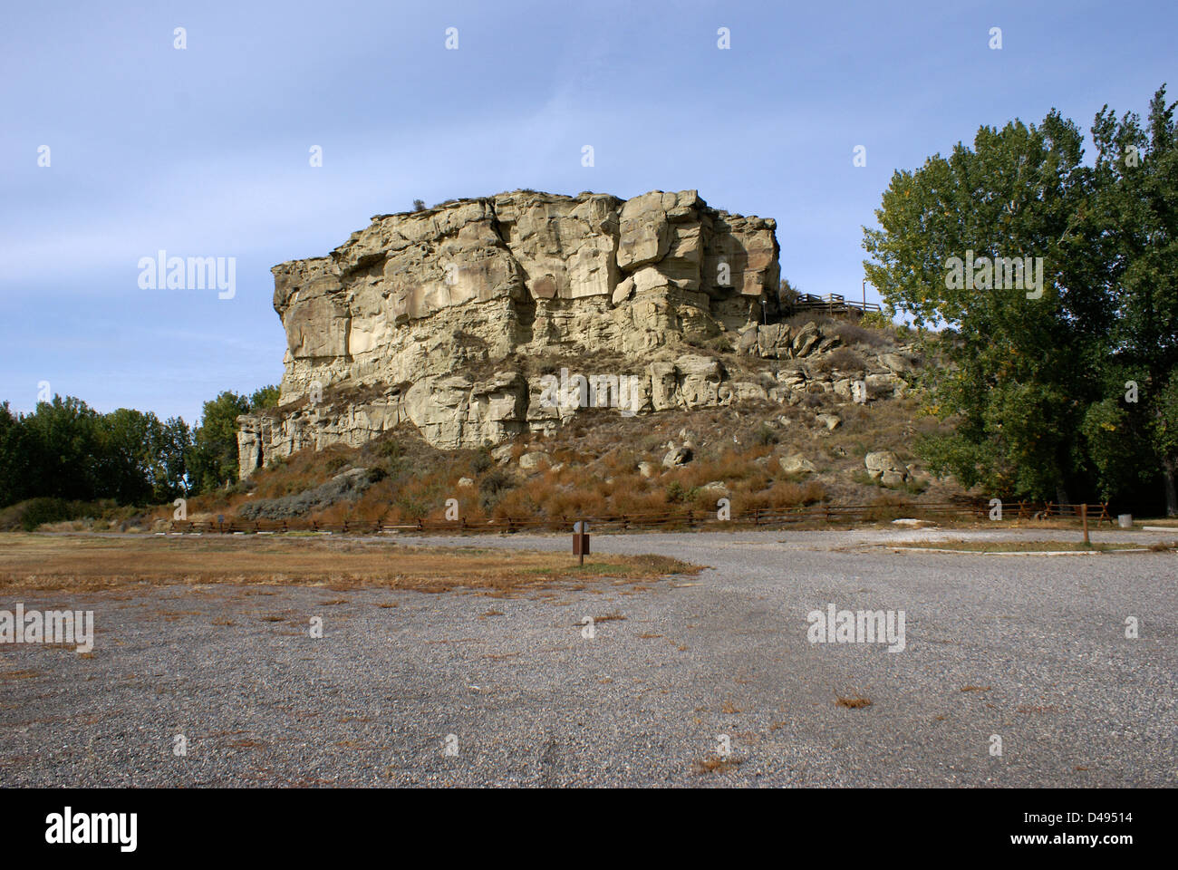 Pompeys Pillar rock formation Stock Photo - Alamy