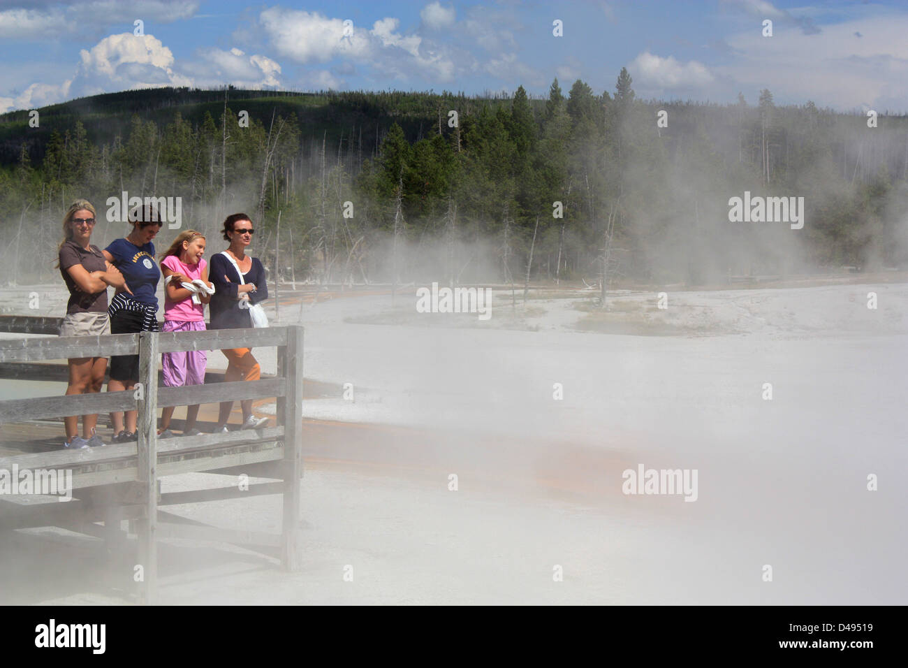Main terrace, Mammoth hot spring terraces, Yellowstone National Park ...