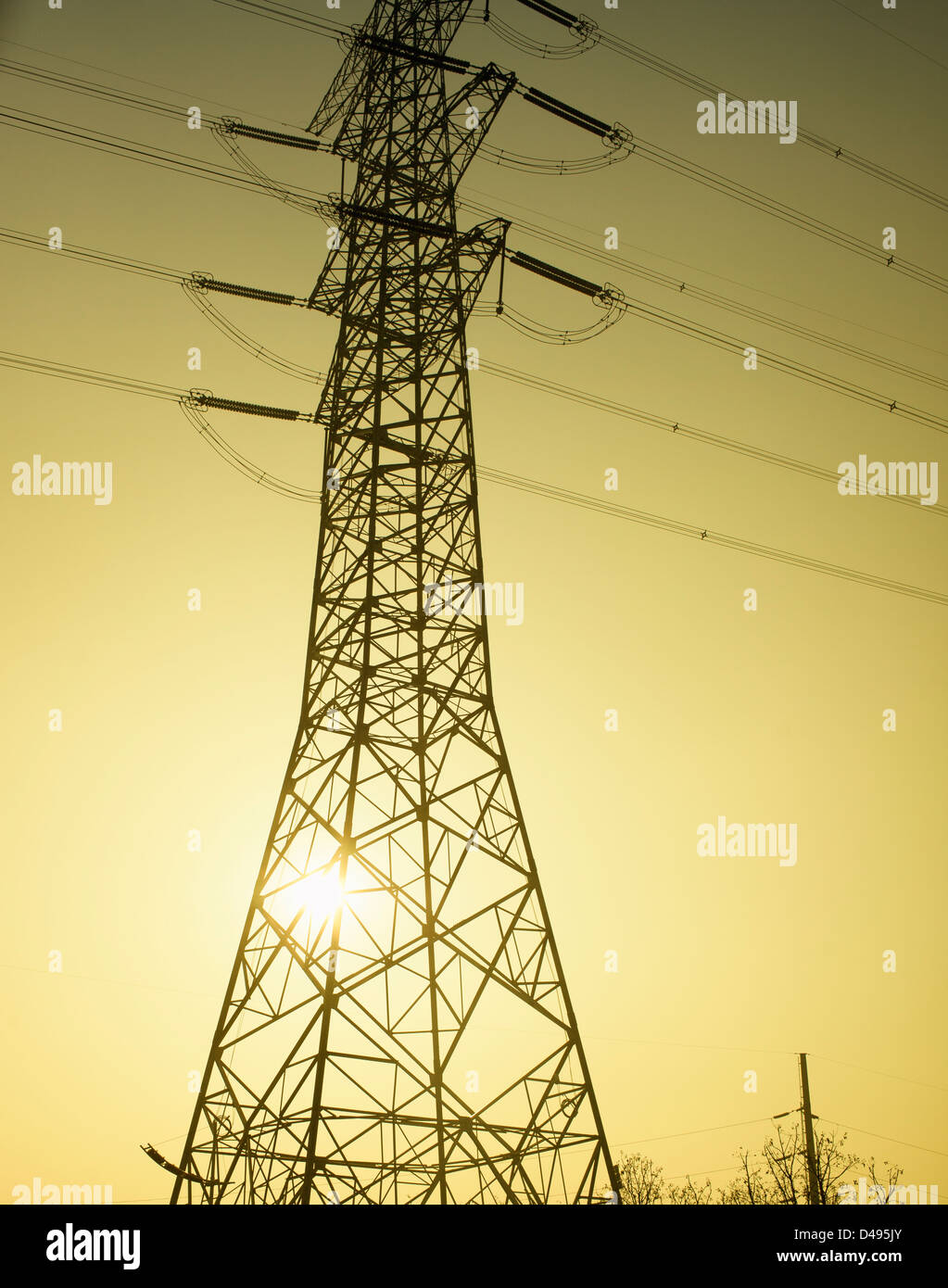 Power tower in the sky background Stock Photo - Alamy