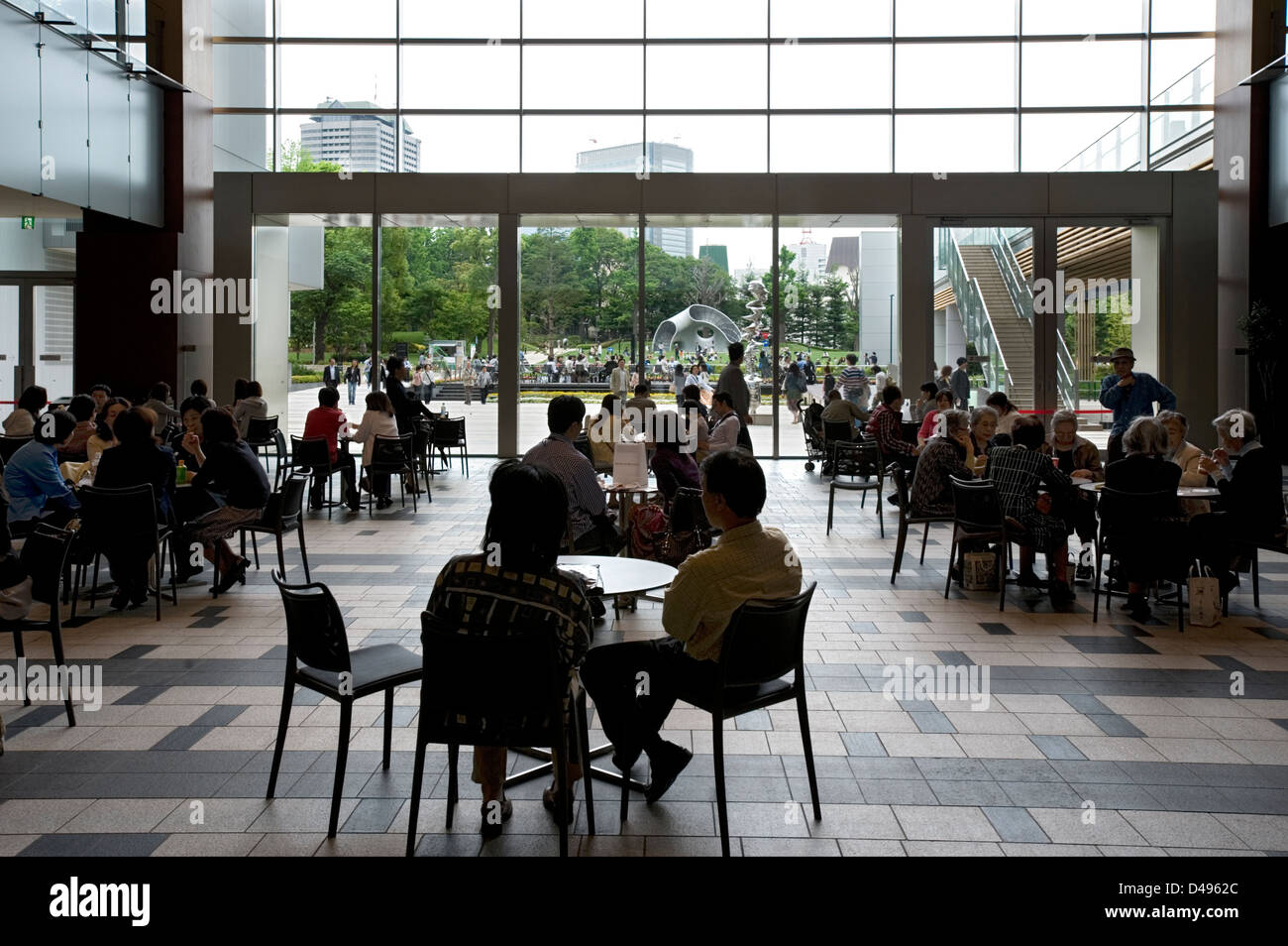 Inner atrium courtyard at the Tokyo Midtown mixed-use shopping, hotel ...