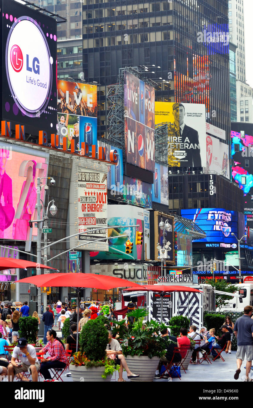 Times Square advertisements, New York City, USA Stock Photo - Alamy