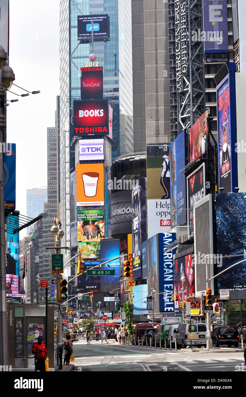 Times Square advertisements, New York City, USA Stock Photo - Alamy
