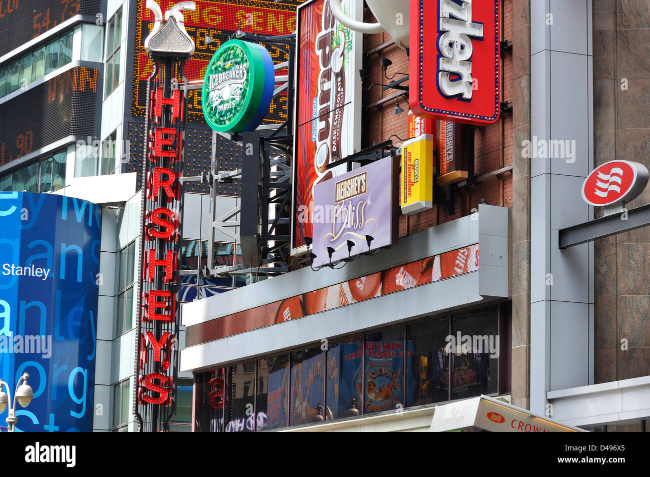 Times Square advertisements, New York City, USA Stock Photo - Alamy
